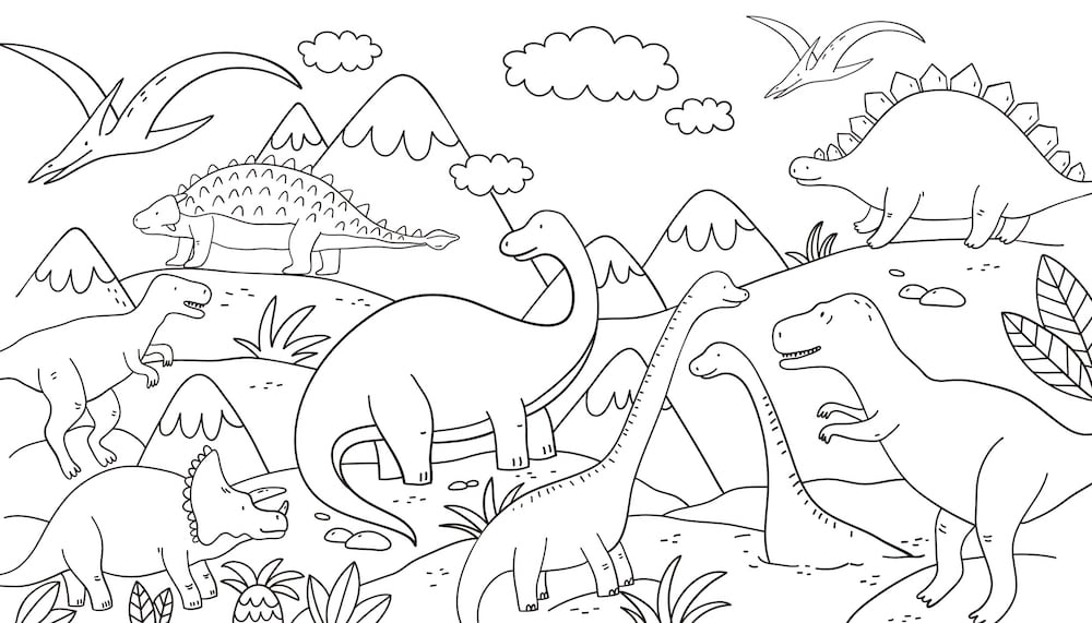 Digital Instant Download PDF Dinosaurs Coloring Pages Coloring By 