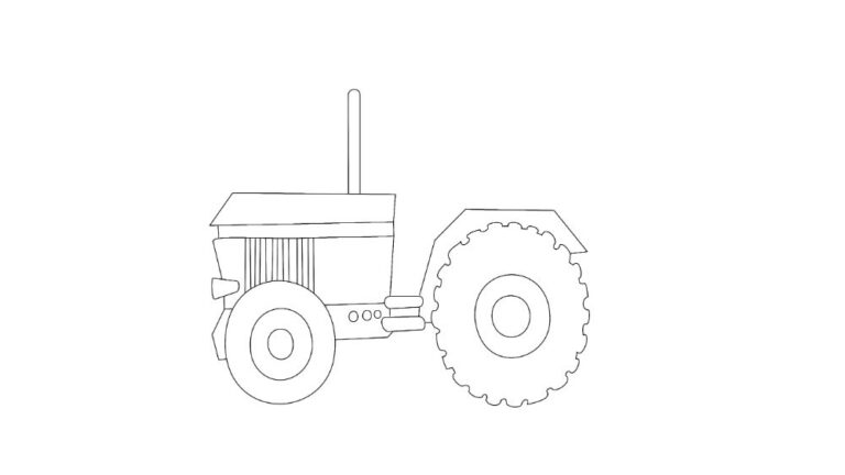 How to Draw a Tractor with Easy Instructions