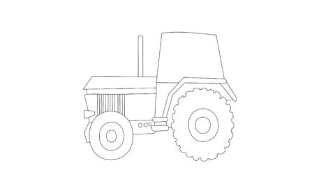 How to Draw a Tractor with Easy Instructions