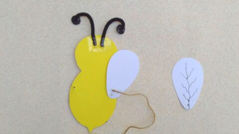 Easy Flying Honey Bee Craft (with Moving Wings)