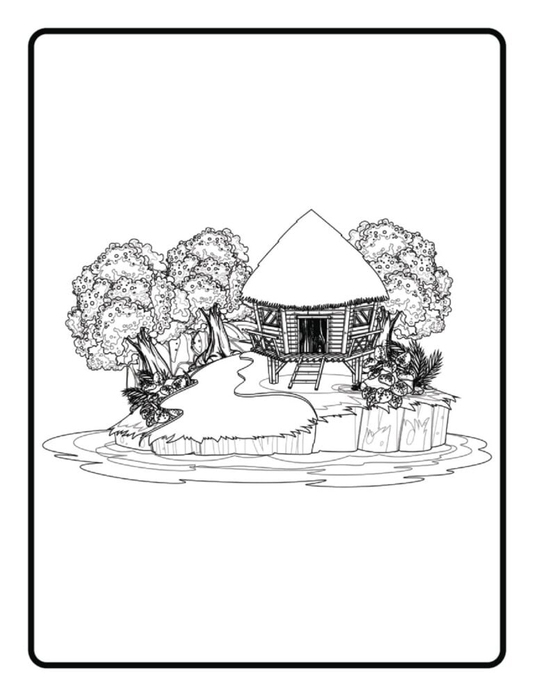 Free TREE HOUSE Coloring Pages for Download (Printable PDF)