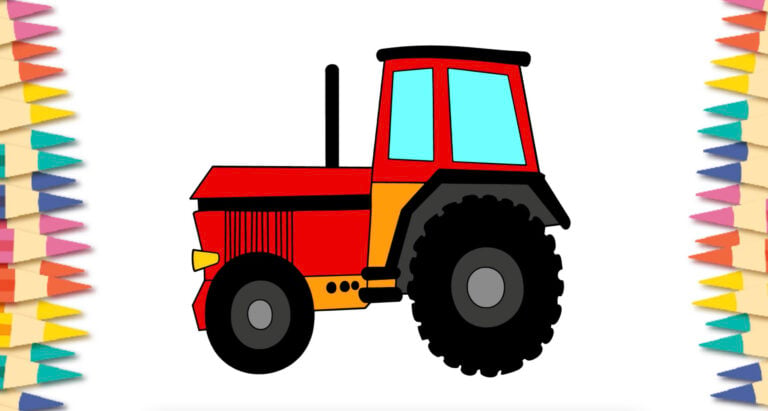 How to Draw a Tractor with Easy Instructions