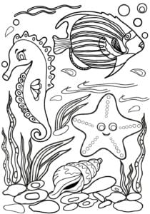 Free SEAHORSE Coloring Pages for Download (Printable PDF)