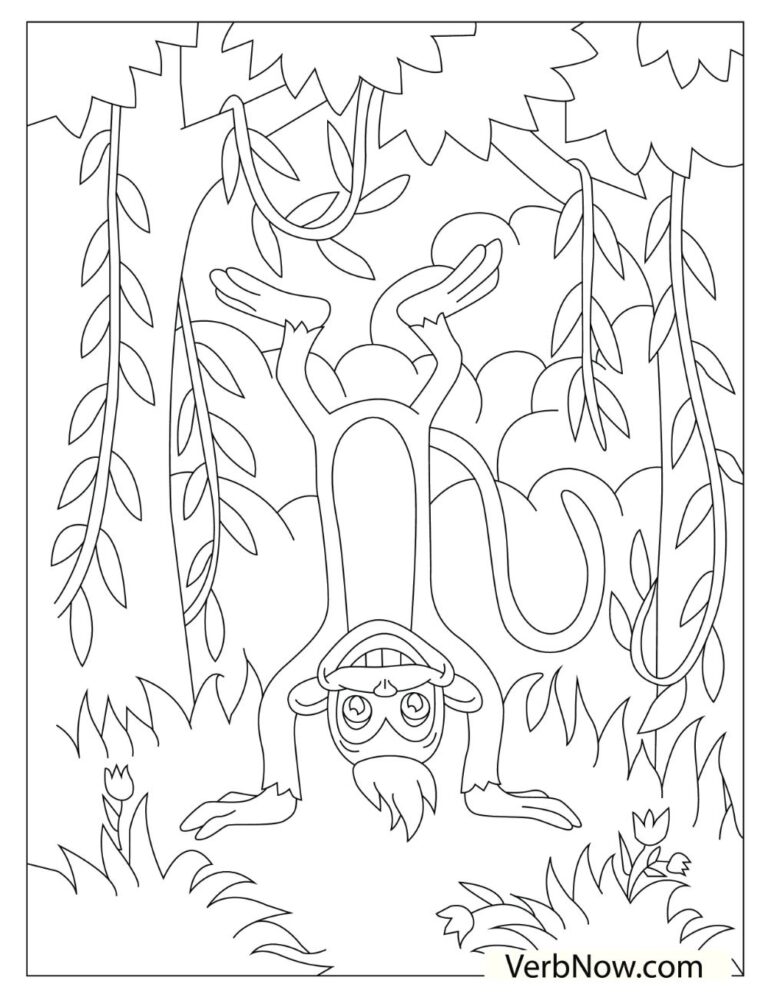 Free Monkey Coloring Pages for Download (Printable PDF)