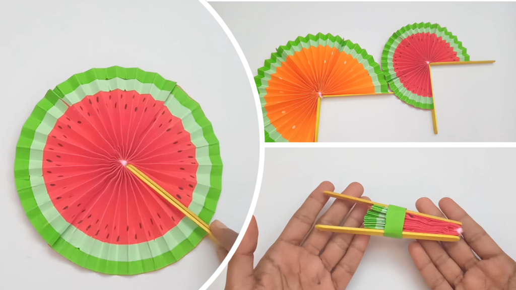 How to Craft a Watermelon Paper Fan with Easy Instructions