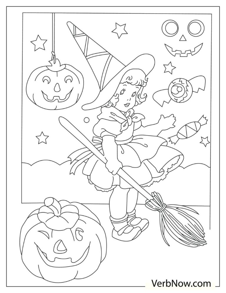 Free HALLOWEEN Coloring Pages for Download (Printable PDF) - VerbNow