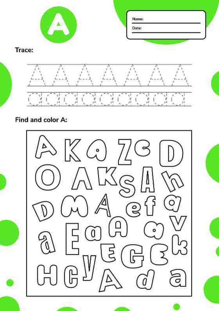 10 Free Letter A Coloring Pages for Download (Printable PDF)