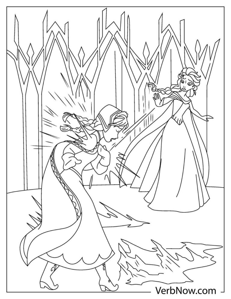 Free ANNA AND ELSA Coloring Pages for Download (Printable PDF)
