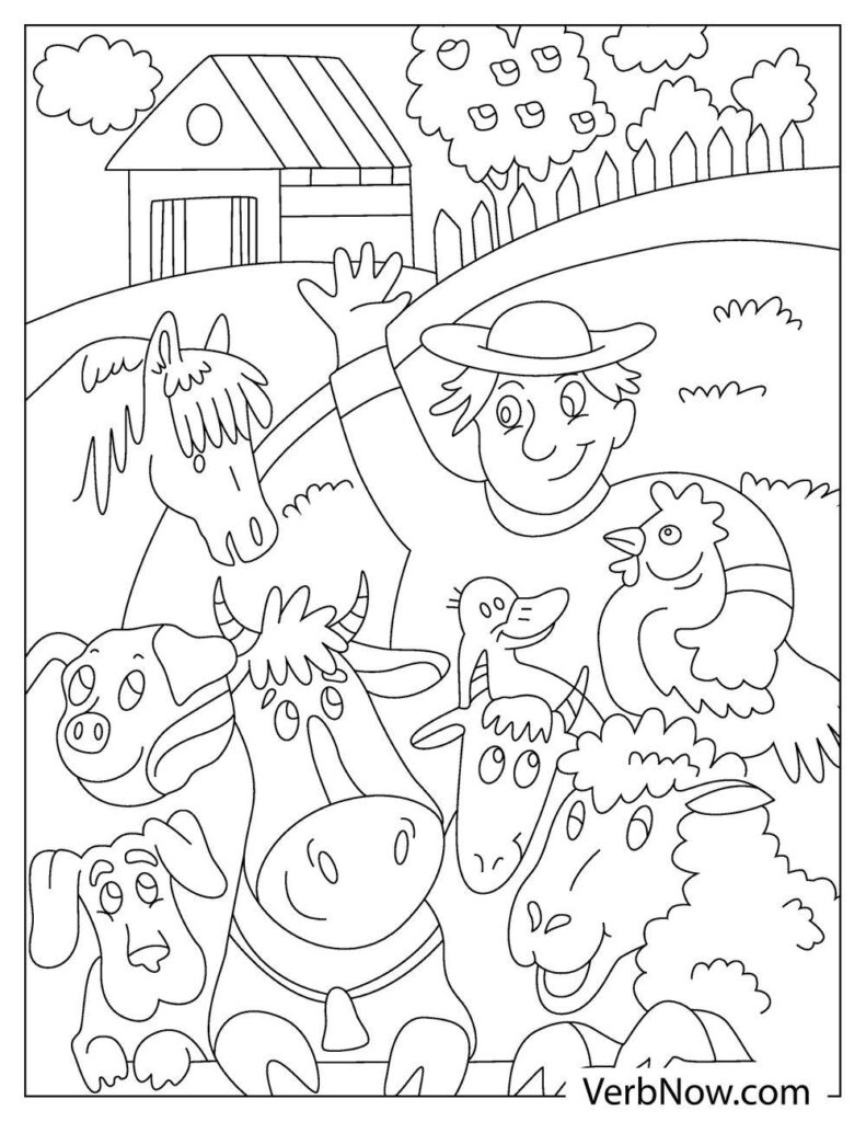 Digital Prints Art Collectibles Procreate PRINTABLE Funny Farm Colouring Pages Farm Colouring 