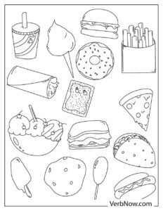 Free CUTE FOOD Coloring Pages for Download (Printable PDF)