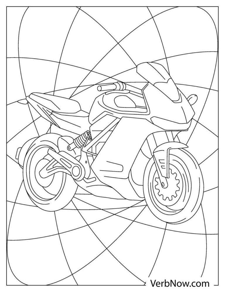 Free MOTORCYCLE Coloring Pages for Download (Printable PDF)