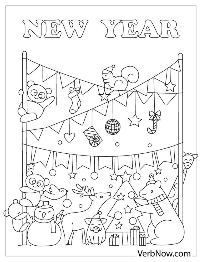 Free NEW YEARS Coloring Pages for Download (Printable PDF)