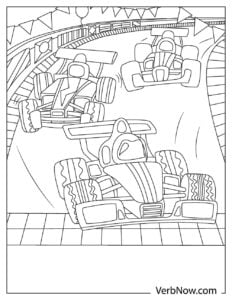 Free RACE CARS Coloring Pages for Download (Printable PDF)