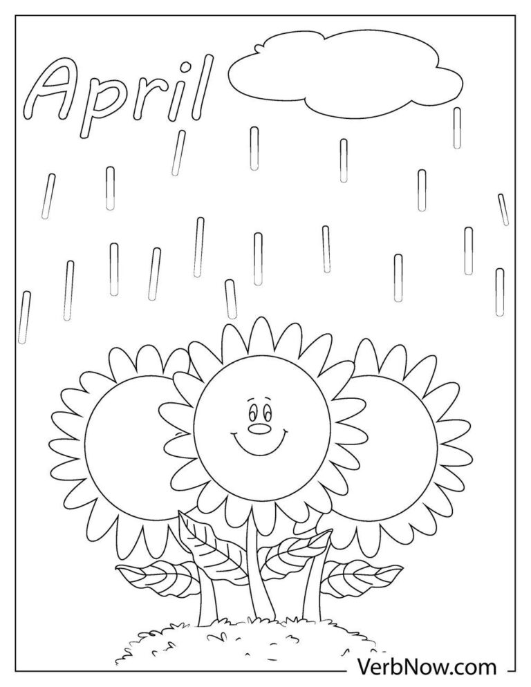 Free APRIL Coloring Pages & Book for Download (Printable PDF) - VerbNow