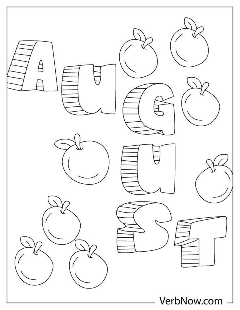 Free AUGUST Coloring Pages for Download (Printable PDF)