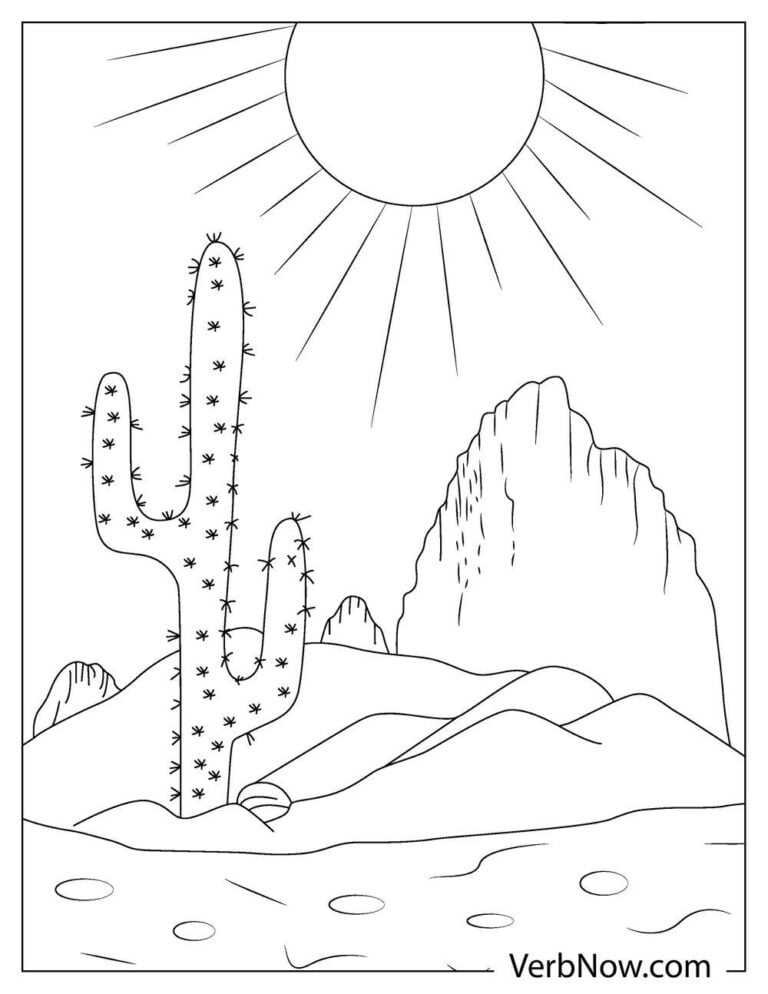 Free DESERT LANDSCAPE Coloring Pages for Download (Printable PDF)