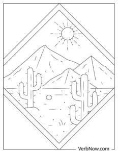 Free DESERT LANDSCAPE Coloring Pages for Download (Printable PDF)