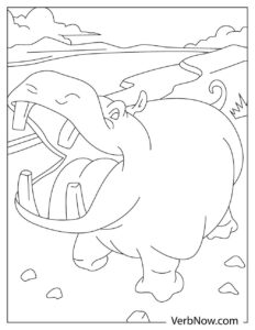 Free HIPPOPOTAMUS Coloring Pages for Download (Printable PDF)