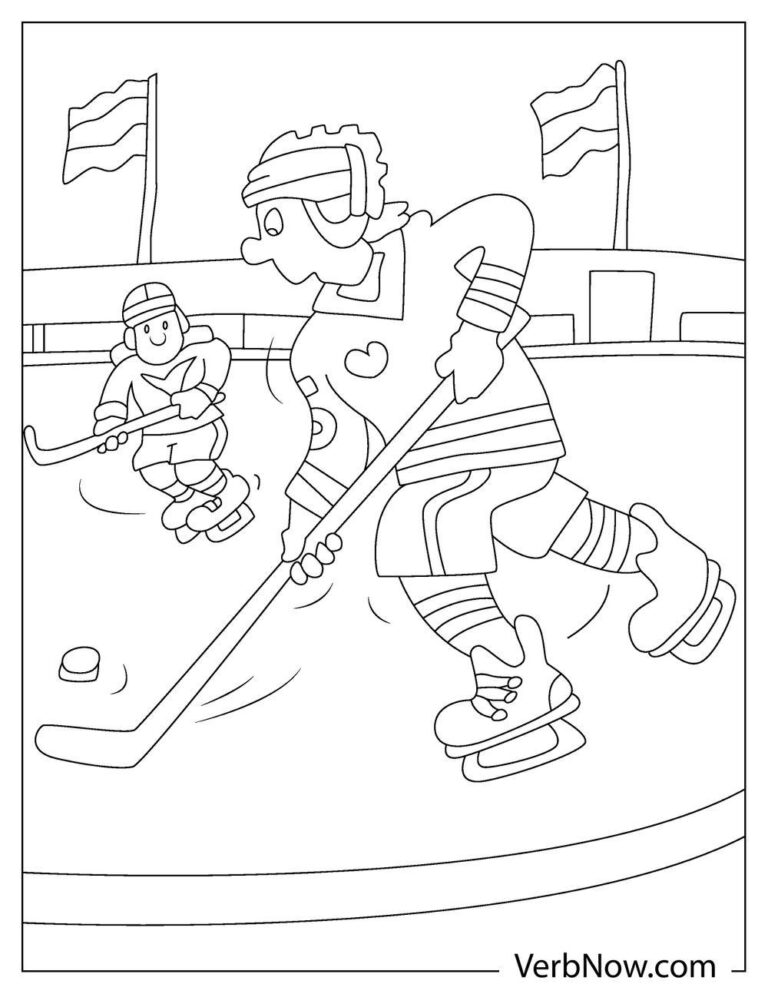 Free HOCKEY Coloring Pages & Book for Download (Printable PDF) - VerbNow