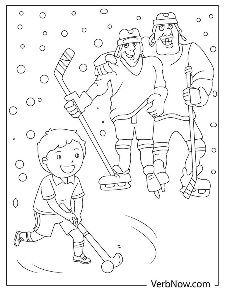 Free HOCKEY Coloring Pages & Book for Download (Printable PDF) - VerbNow