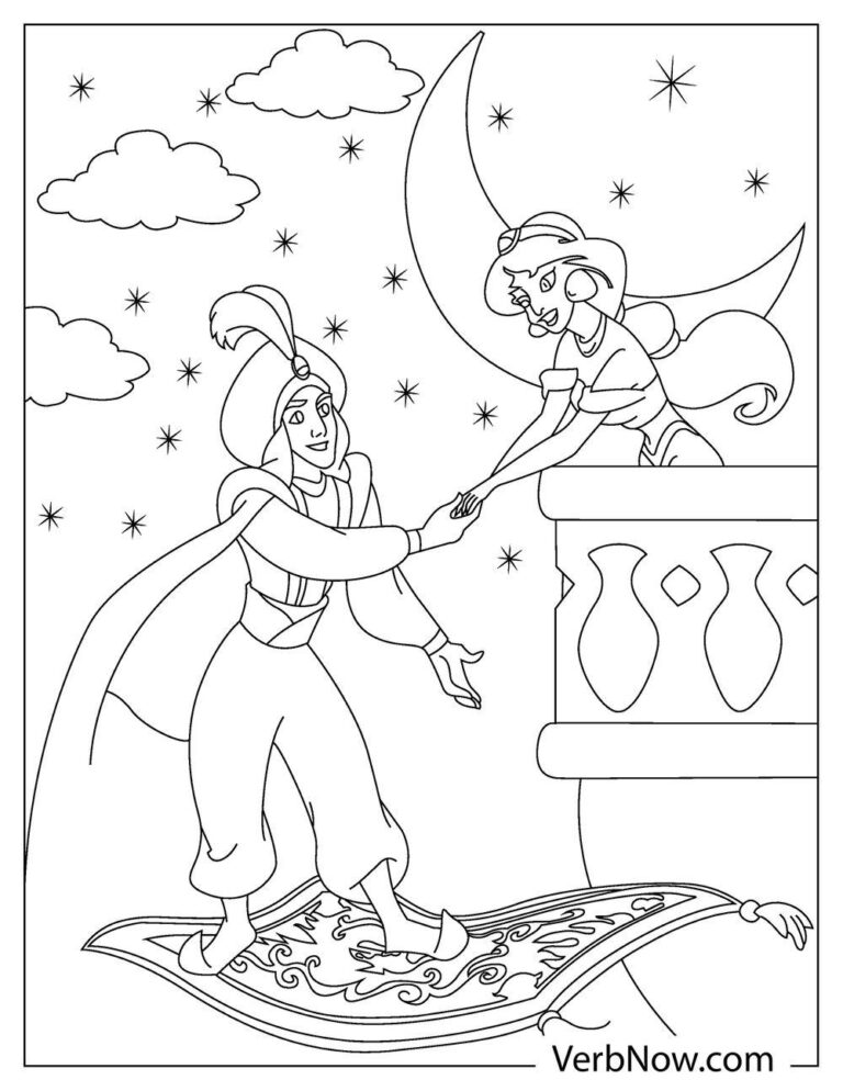Free PRINCESS JASMIN Coloring Pages for Download (Printable PDF)