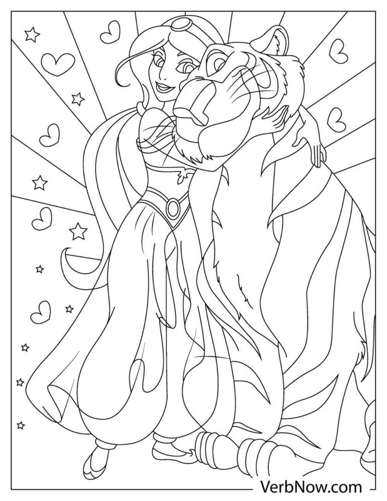 Free PRINCESS JASMIN Coloring Pages for Download (Printable PDF)