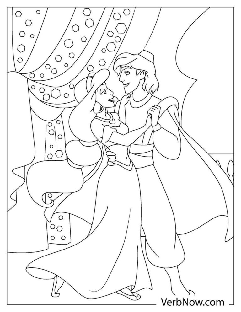 Free PRINCESS JASMIN Coloring Pages for Download (Printable PDF)