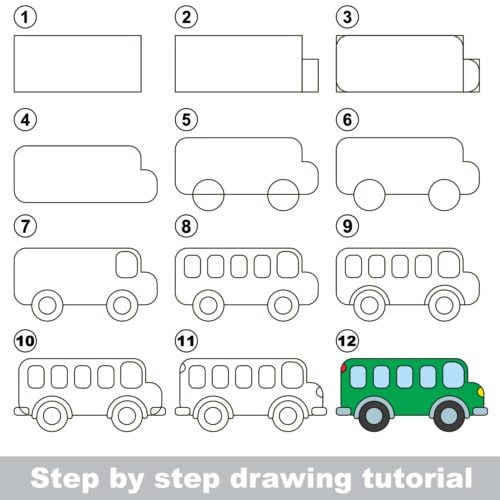 How to Draw a Bus in 12 Easy Steps - VerbNow