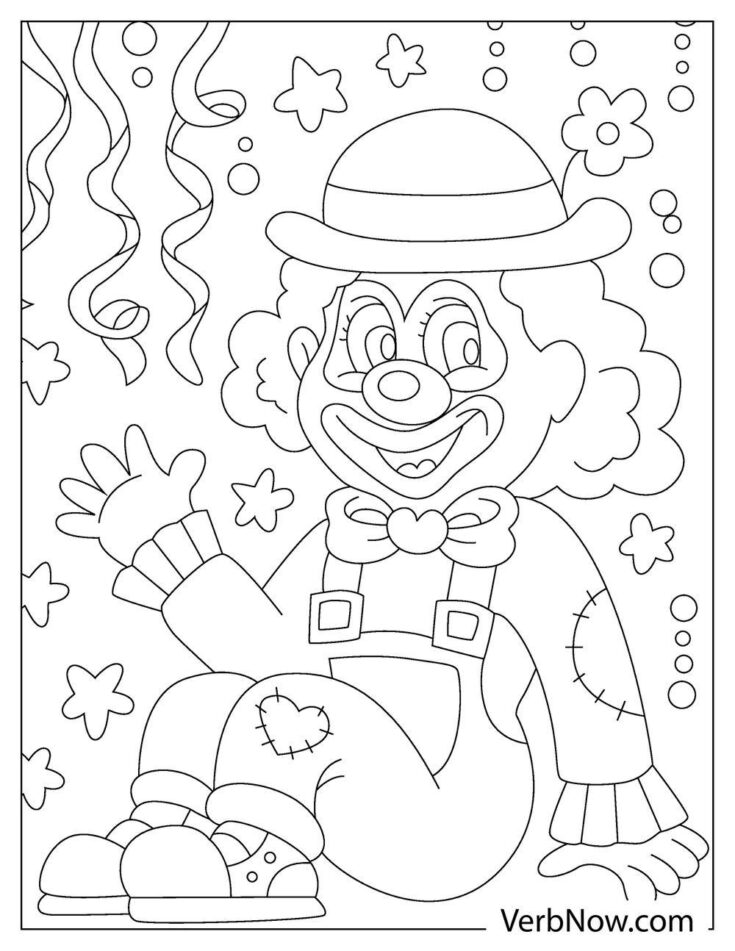Free CLOWN Coloring Pages & Book for Download (Printable PDF) - VerbNow
