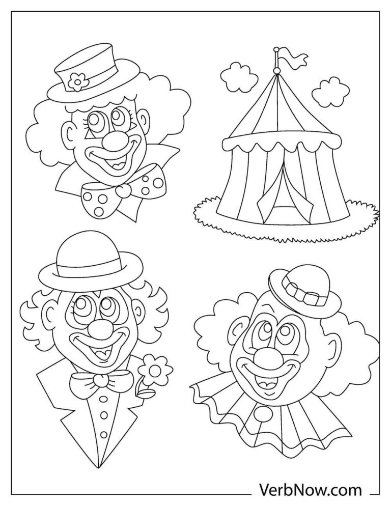 Free CLOWN Coloring Pages for Download (Printable PDF)