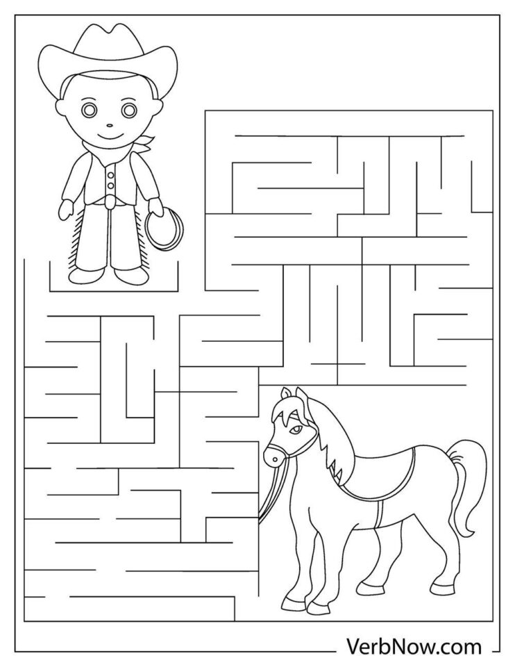 Free COWBOY Coloring Pages for Download (Printable PDF)