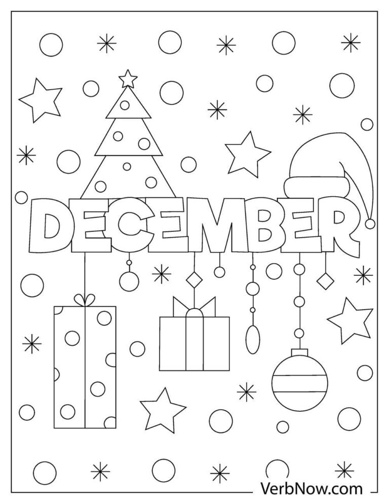 Free DECEMBER Coloring Pages for Download (Printable PDF) - VerbNow