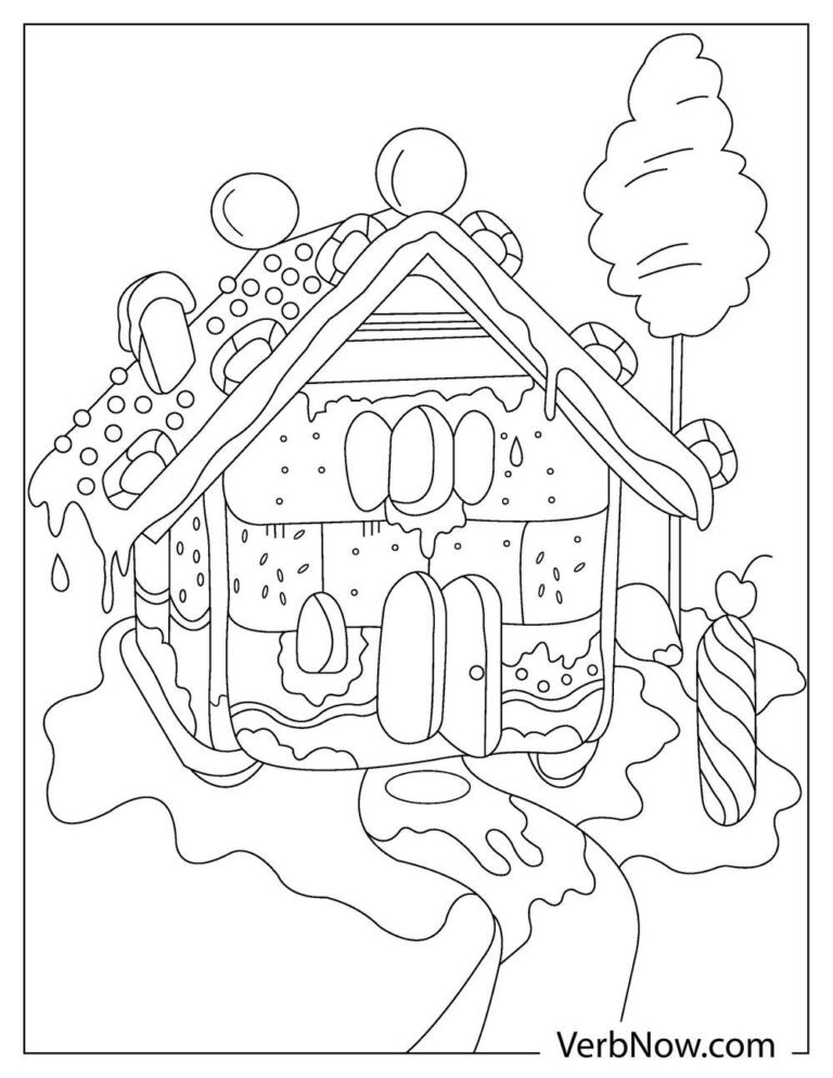 Free GINGERBREAD HOUSES Coloring Pages for Download (Printable PDF)