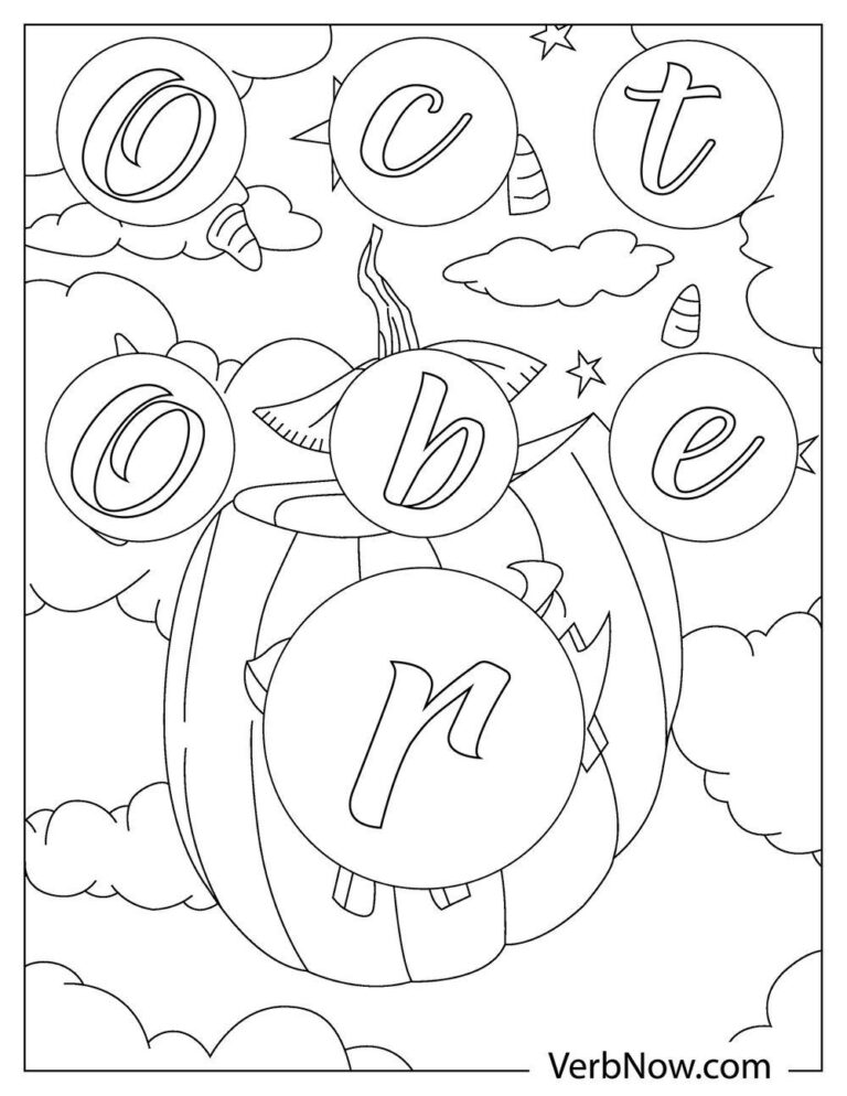 Free OCTOBER Coloring Pages for Download (Printable PDF)