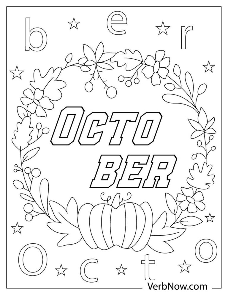 Free OCTOBER Coloring Pages for Download (Printable PDF)