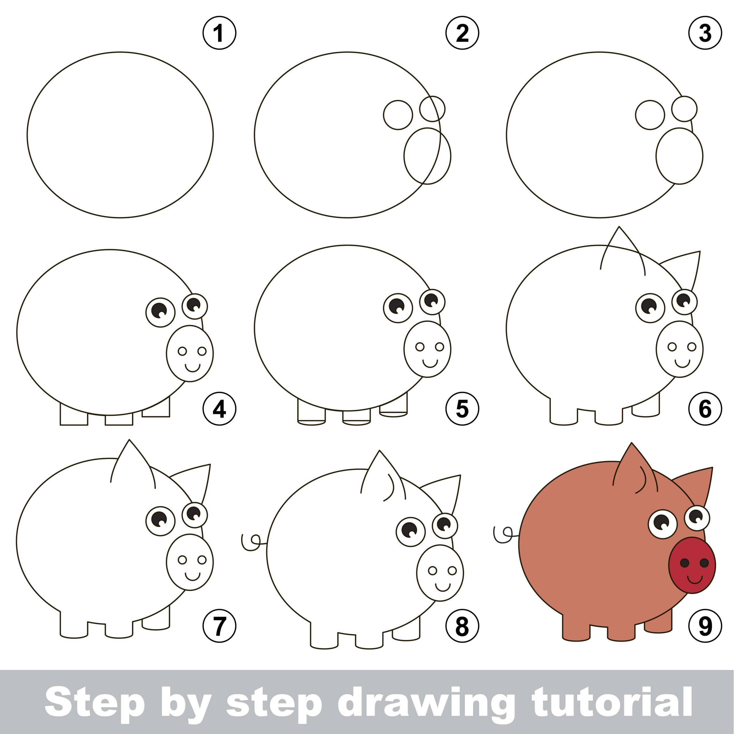 How to Draw a Pig in 9 Easy Steps - VerbNow