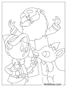 Free RUDOLPH RED NOSED REINDEER Coloring Pages (Printable PDF)