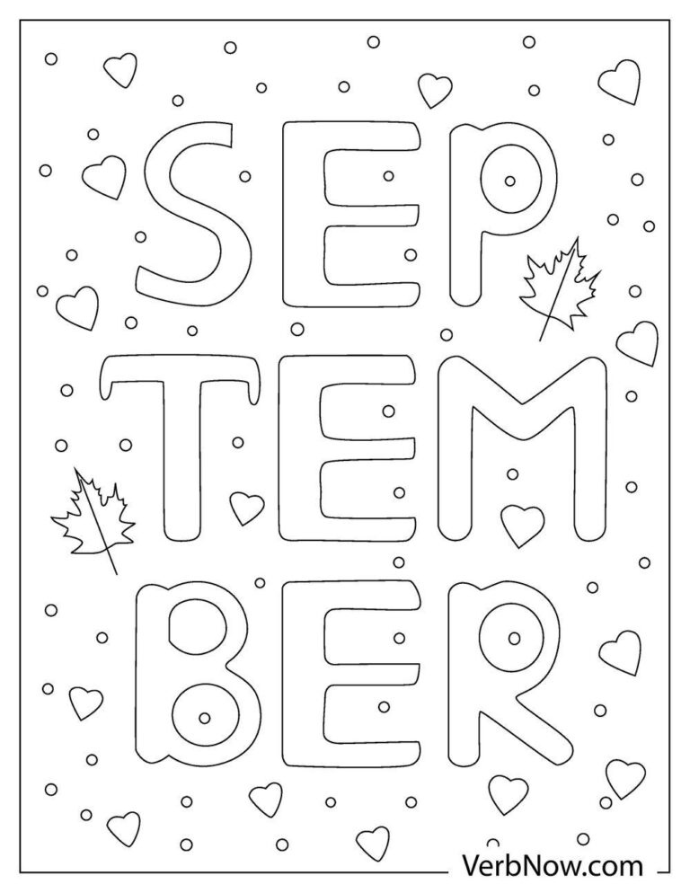Free SEPTEMBER Coloring Pages for Download (Printable PDF)