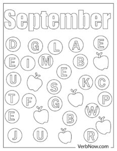 Free SEPTEMBER Coloring Pages for Download (Printable PDF)