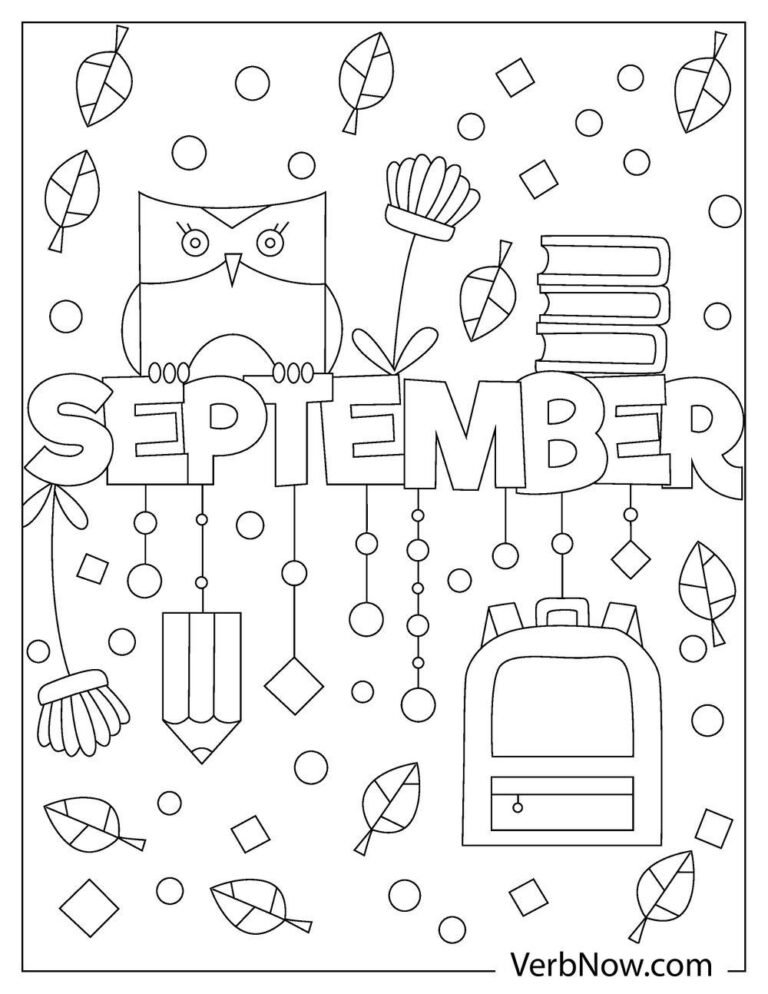 Free SEPTEMBER Coloring Pages for Download (Printable PDF)