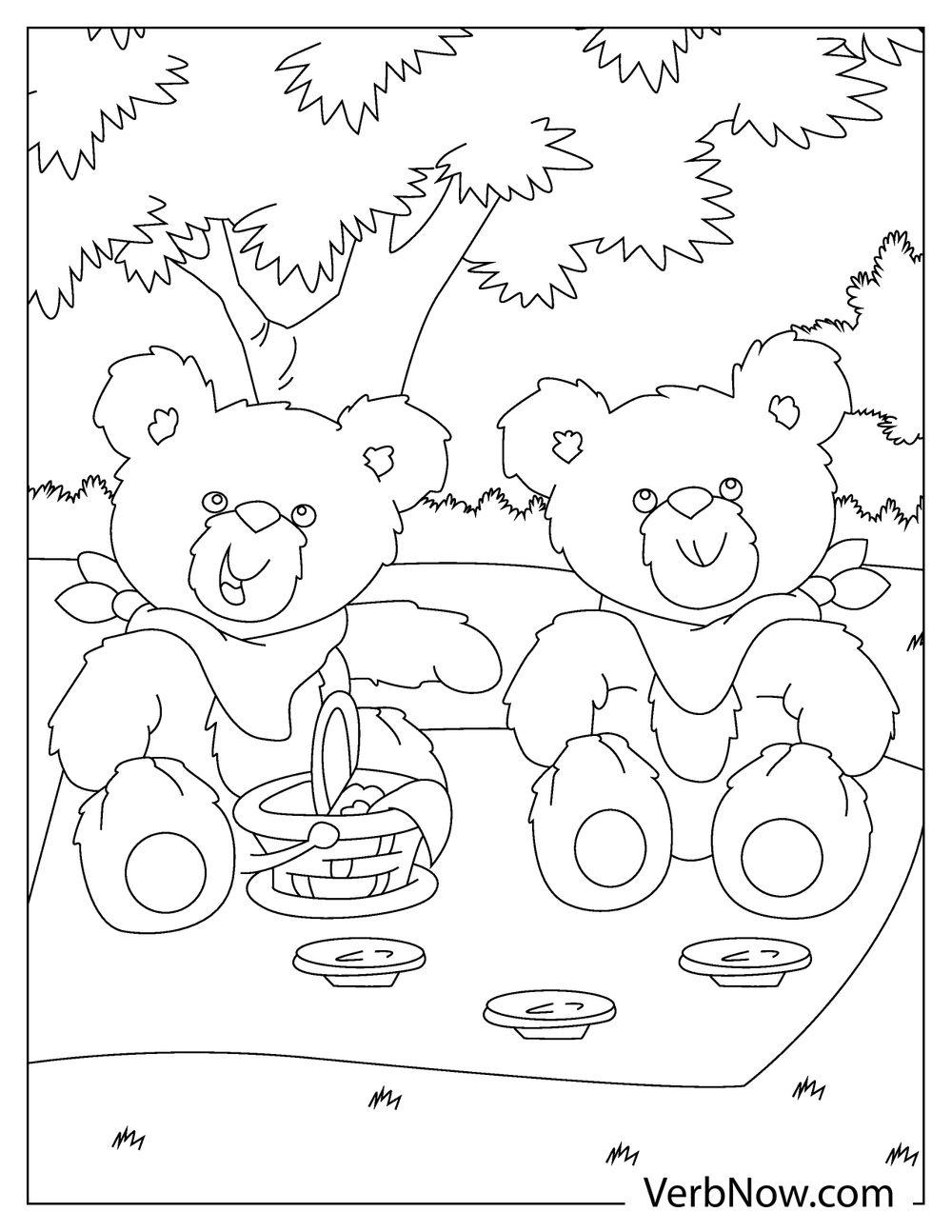 Free TEDDY BEAR Coloring Pages for Download (Printable PDF)