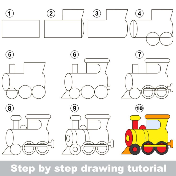 How to Draw a Toy Train in 10 Easy Steps - VerbNow