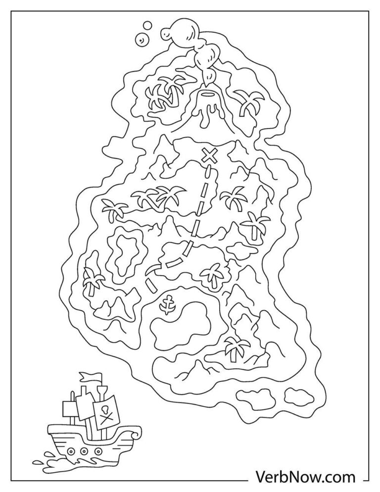 Free TREASURE MAP Coloring Pages for Download (Printable PDF)