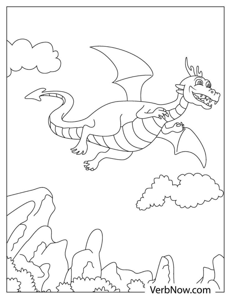 Free CUTE DRAGON Coloring Pages for Download (Printable PDF)