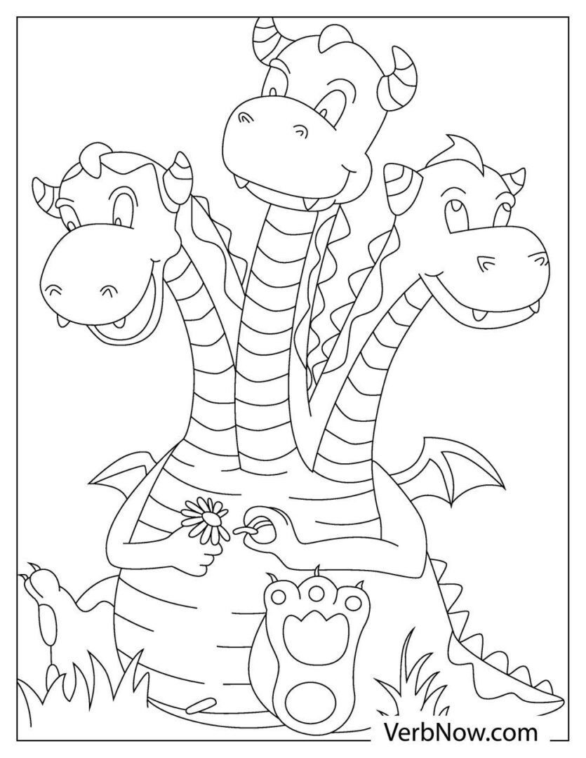Free CUTE DRAGON Coloring Pages for Download (Printable PDF)