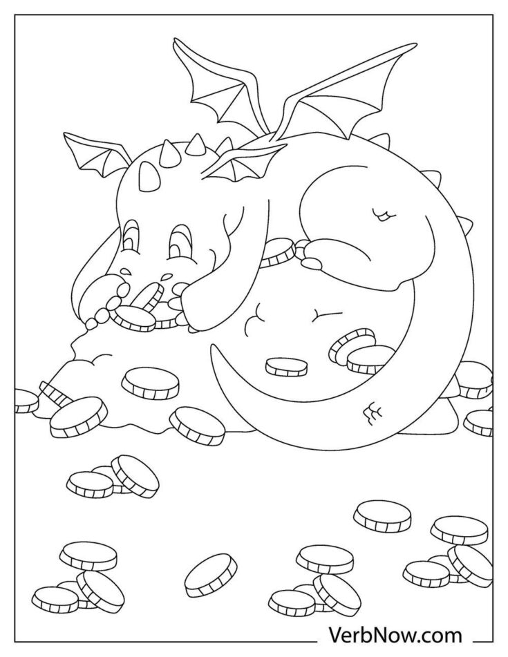 Free CUTE DRAGON Coloring Pages for Download (Printable PDF)