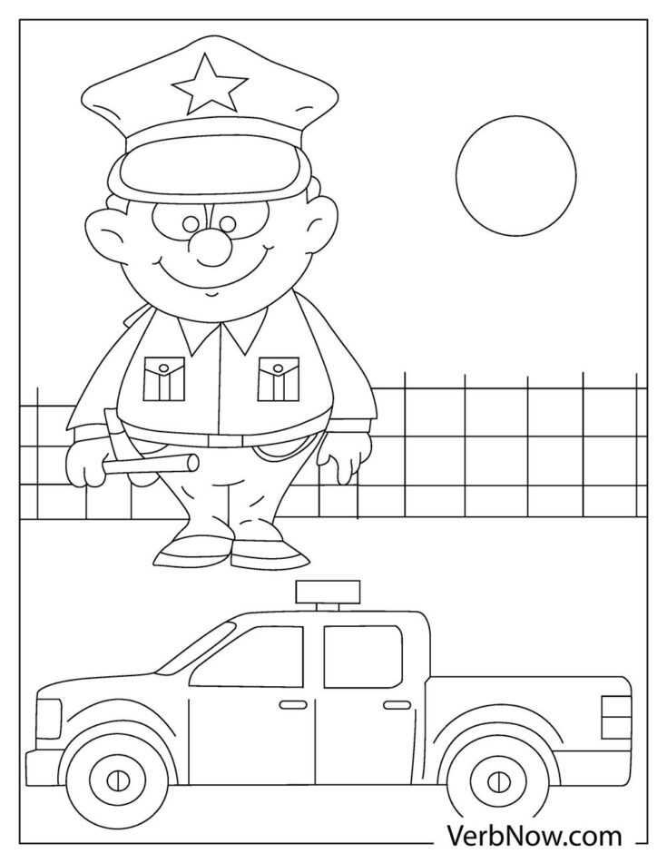 Free POLICE Coloring Pages for Download (Printable PDF)