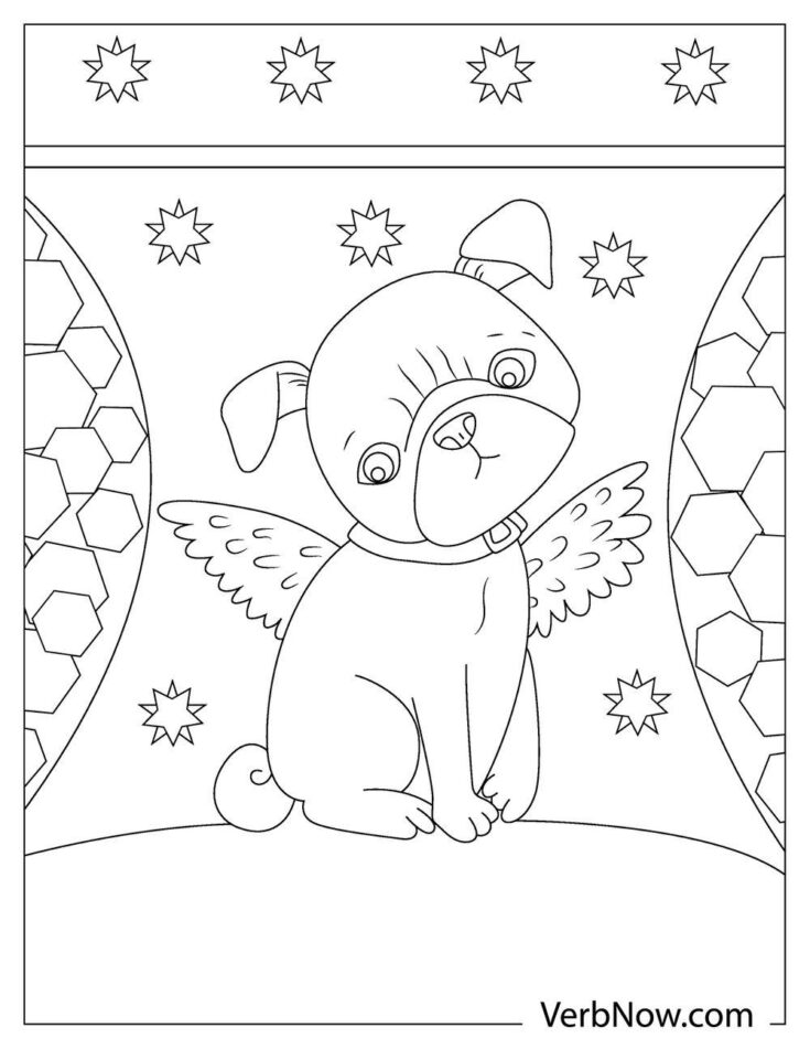 Free PUG DOG Coloring Pages for Download (Printable PDF)