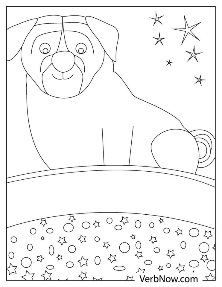 Free PUG DOG Coloring Pages for Download (Printable PDF)