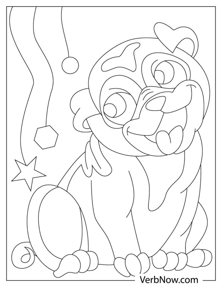 Free PUG DOG Coloring Pages for Download (Printable PDF)